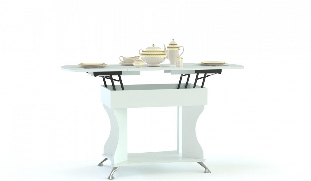 Белые обеденные столы-трансформеры для кухни - купить в Москве от ...